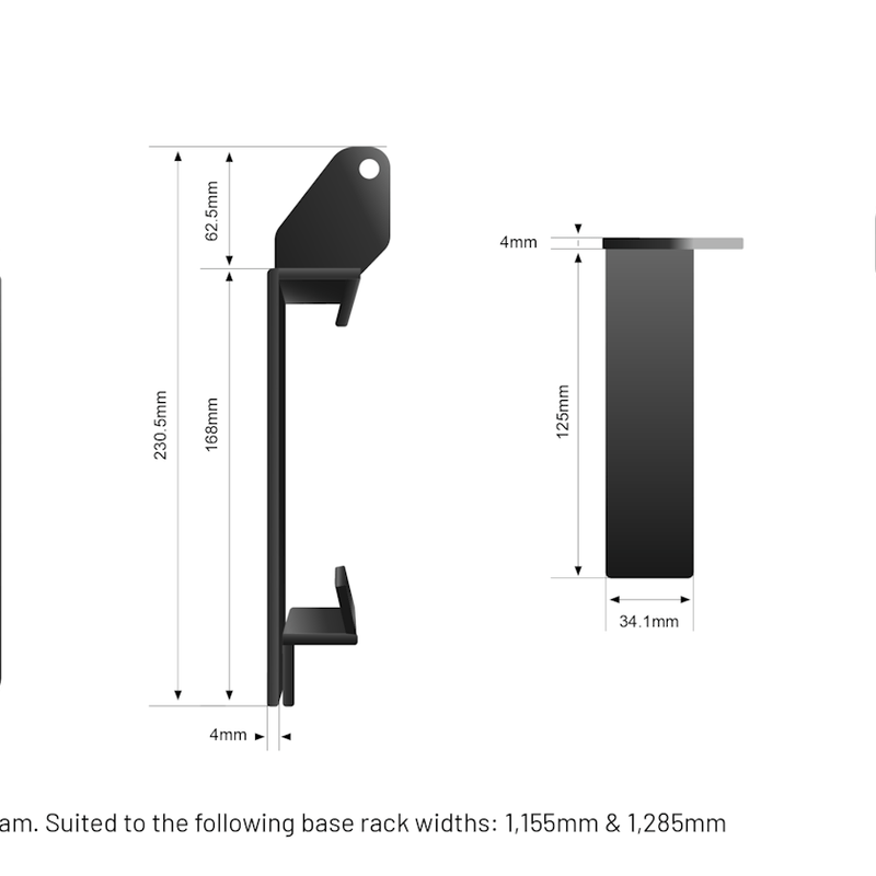 Light Bar Bracket to suit ARB Base Rack – Jimny NZ